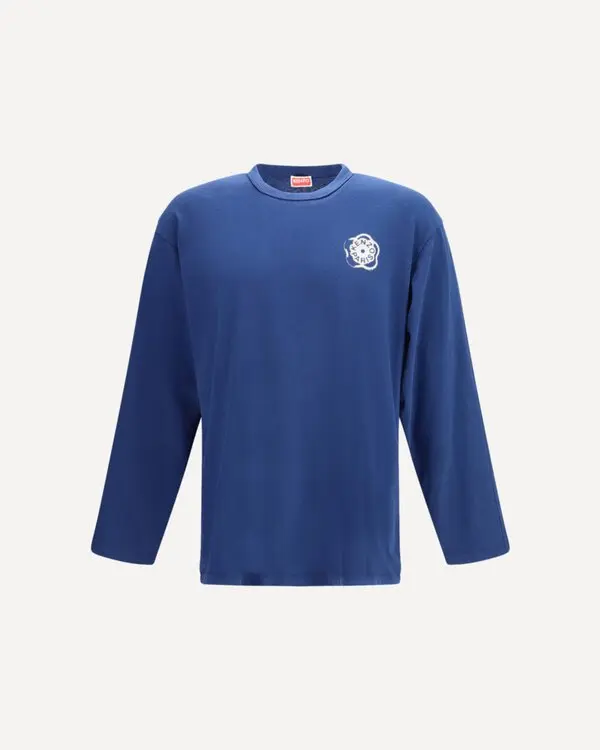 Kenzo Boke Flower 2.0 Long-leeved Cotton T-hirt - Blue