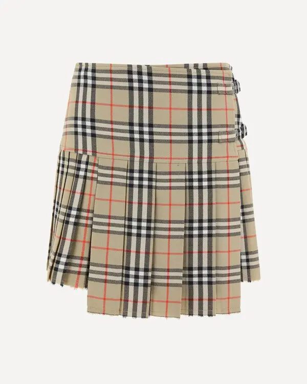 Burberry Zoe Wool Skirt - Beige