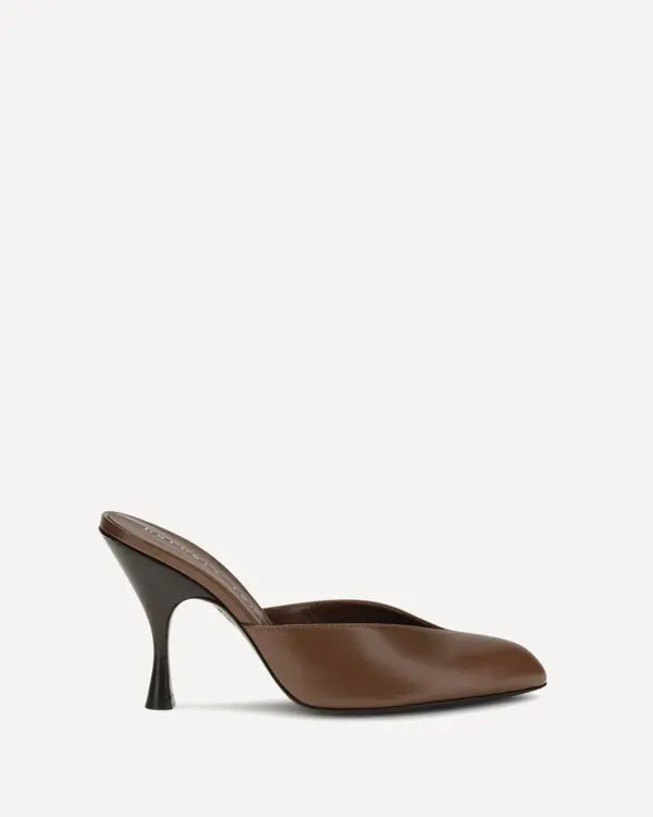 HERBERT LEVINE Leather Mules - Brown