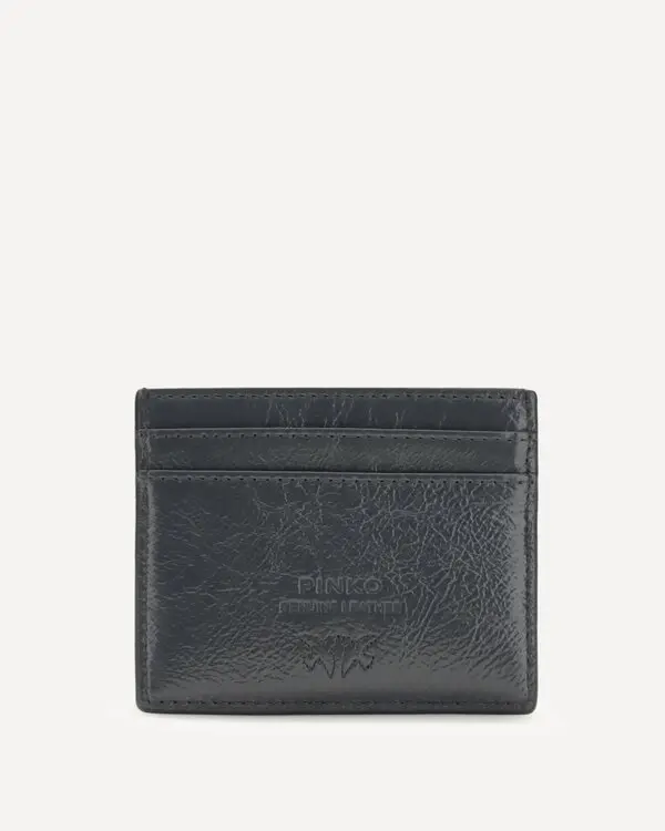 Pinko Shiny Leather Card Holder - Grey