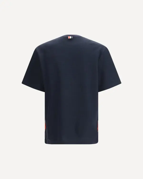Thom Browne Short-sleeve Cotton-linen T-shirt - Blue