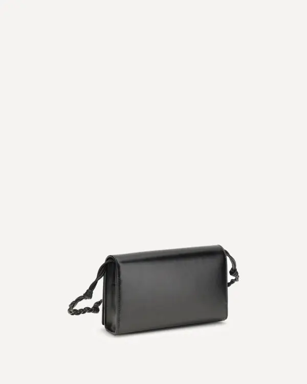 JIL SANDER Tangle Wallet With Knotted Shoulder Strap - Black
