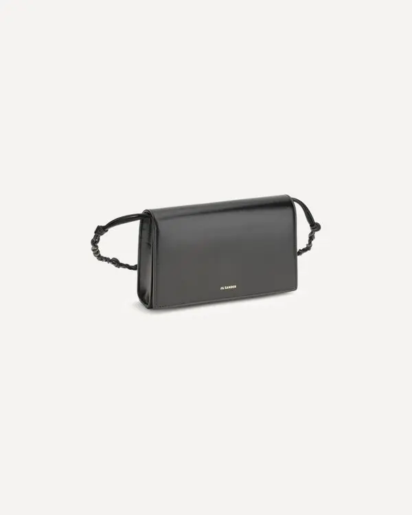 JIL SANDER Tangle Wallet With Knotted Shoulder Strap - Black