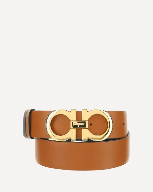 FERRAGAMO Gancini Reversible Belt - Brown