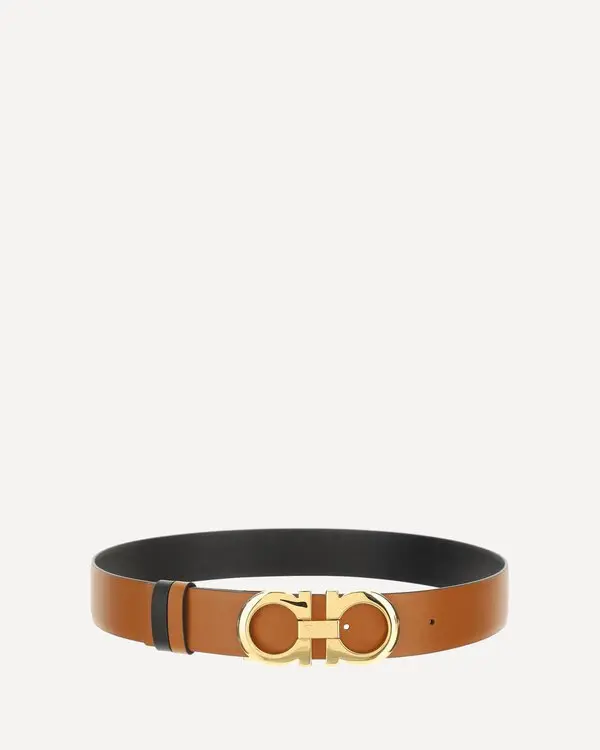 FERRAGAMO Gancini Reversible Belt - Brown