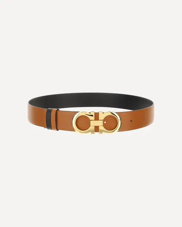 FERRAGAMO Gancini Reversible Belt - Brown