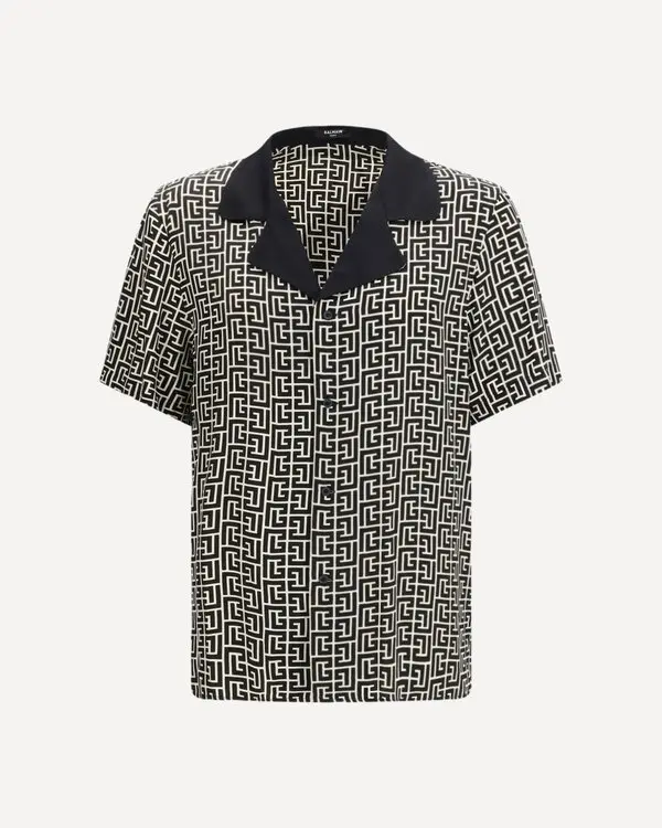 Balmain Monogram-print Pajama Hirt - Multicolour