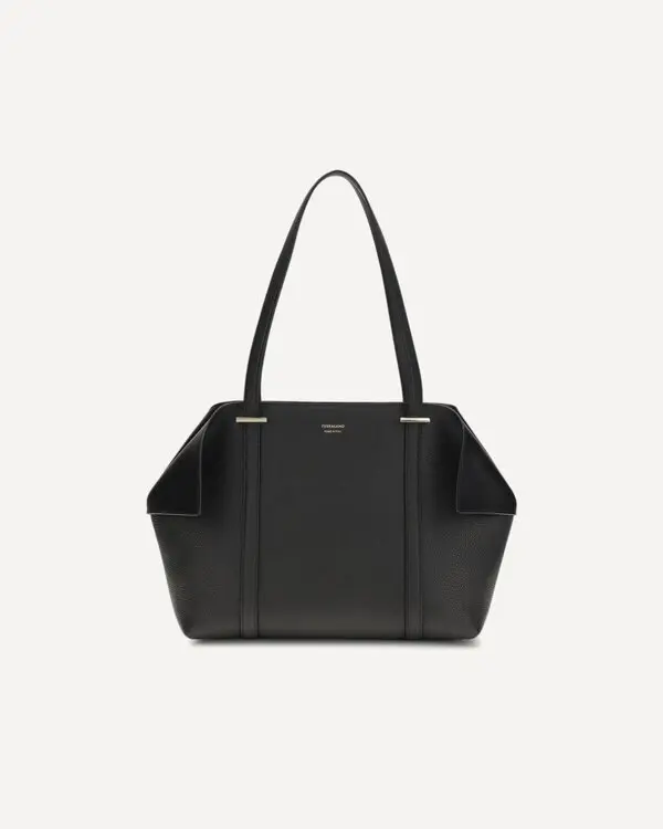FERRAGAMO Leather Tote Bag - Black