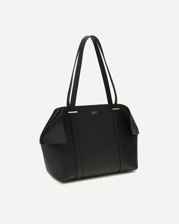 FERRAGAMO Leather Tote Bag - Black