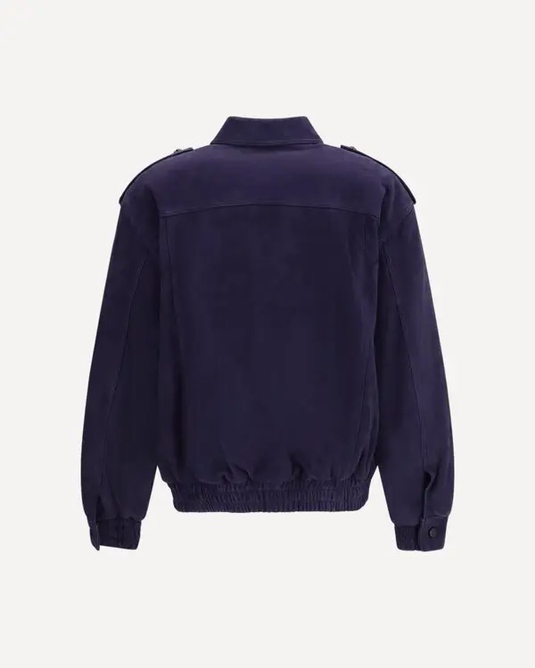 BLAZÉ MILANO Suede Bomber Jacket - Blue