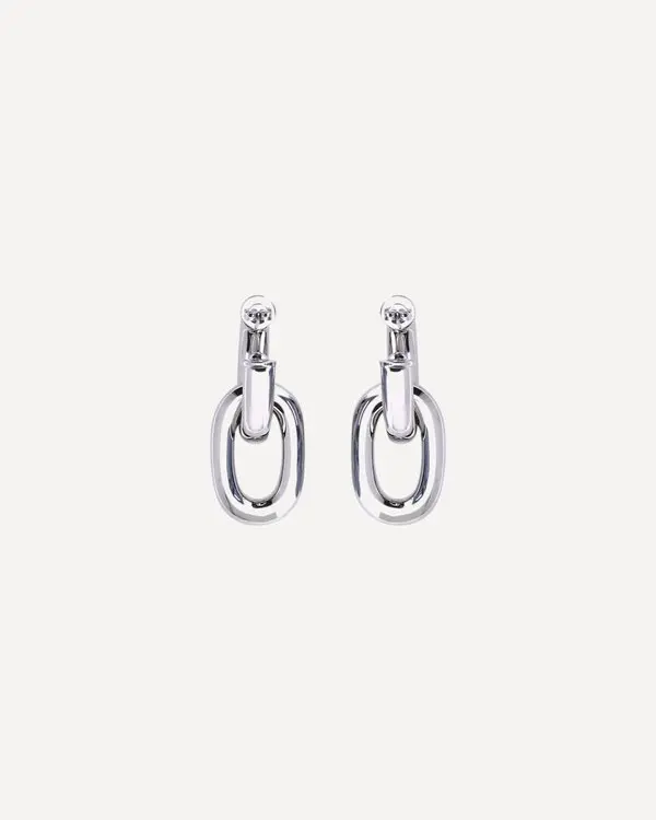 Rabanne Double Xl Link Earrings - Silver