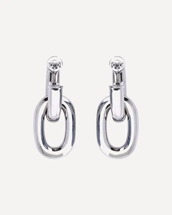 Rabanne Double Xl Link Earrings - Silver
