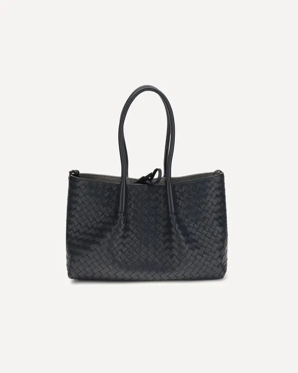 Bottega Veneta Pinacoteca Tote Bag In Intrecciato Calfskin - Black