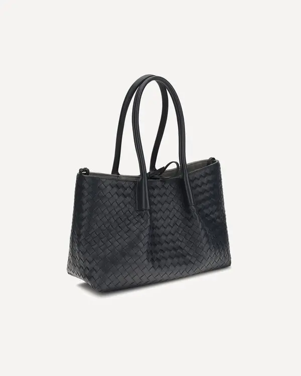 Bottega Veneta Pinacoteca Tote Bag In Intrecciato Calfskin - Black