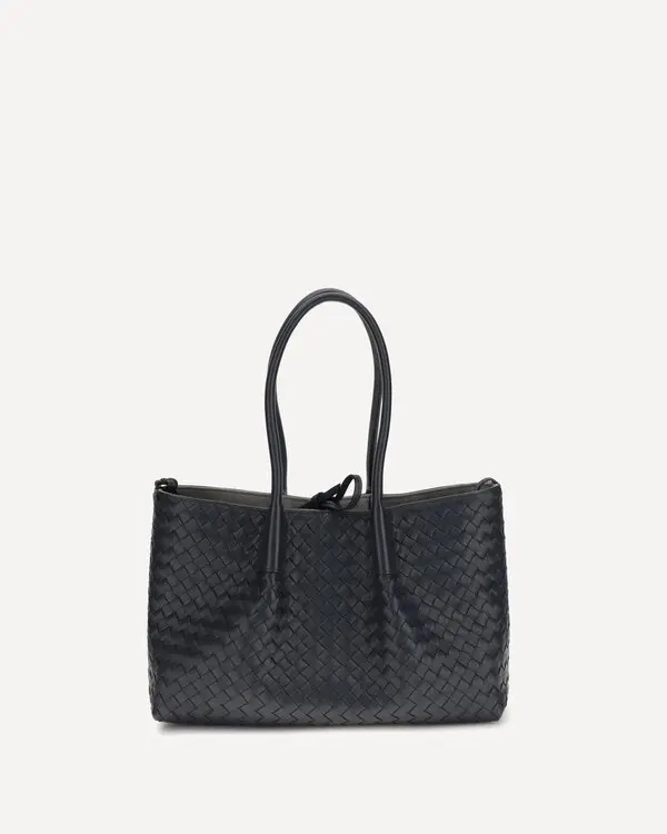 Bottega Veneta Pinacoteca Tote Bag In Intrecciato Calfskin - Black