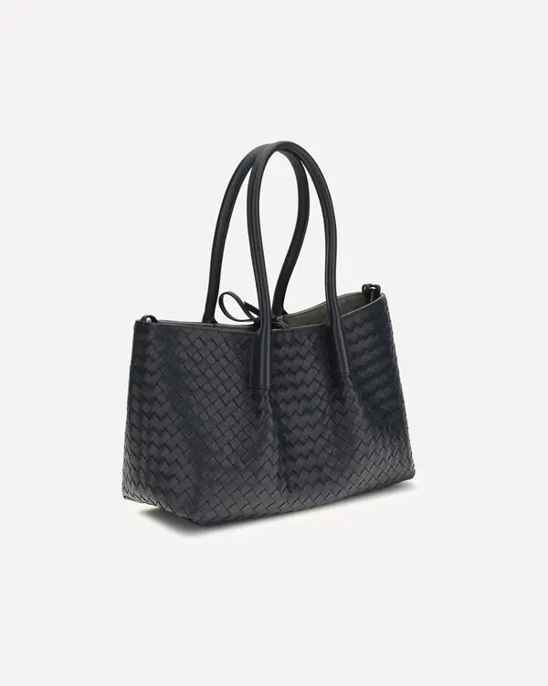 Bottega Veneta Pinacoteca Tote Bag In Intrecciato Calfskin - Black