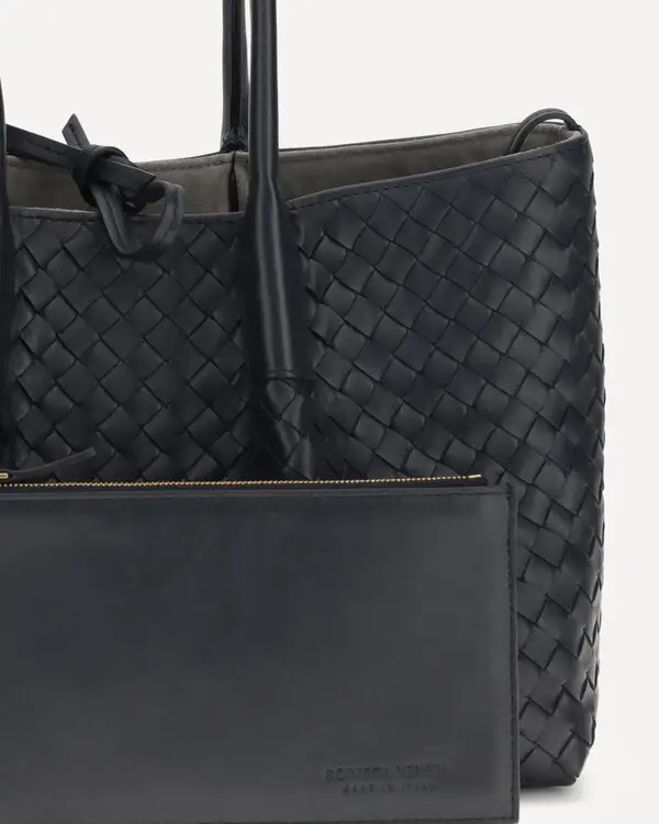 Bottega Veneta Pinacoteca Tote Bag In Intrecciato Calfskin - Black