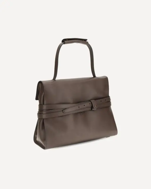 Moschino Tie Me Medium Handbag - Brown