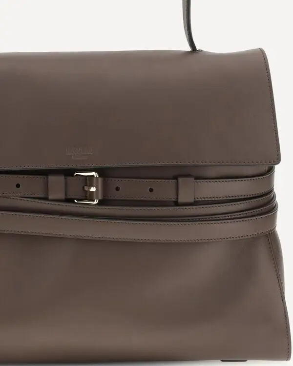 Moschino Tie Me Medium Handbag - Brown