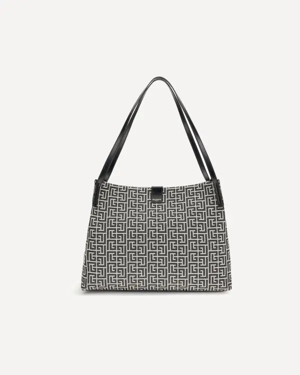 Balmain Medium Tote Bag With Monogram Pattern