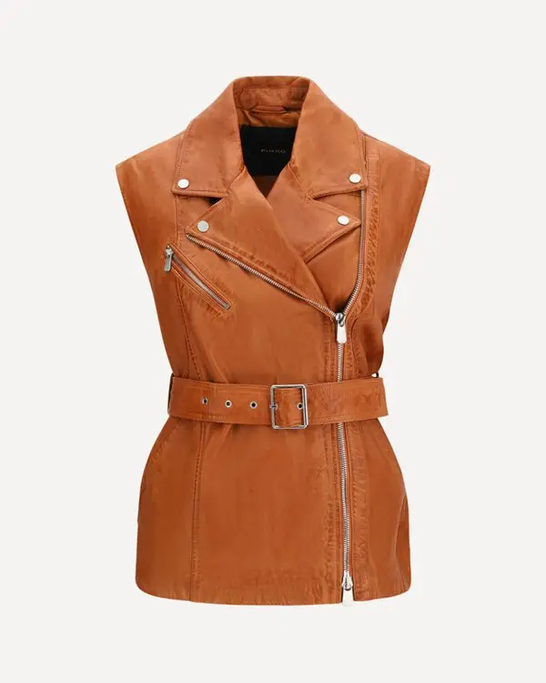 Pinko Gypsy Biker-style Leather Vest