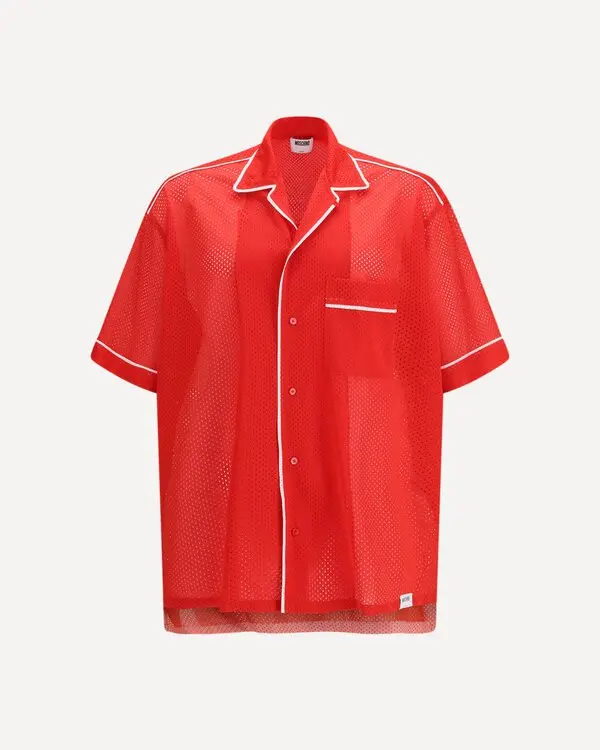 Moschino Technical Mesh Shirt With Reversed Print - Red