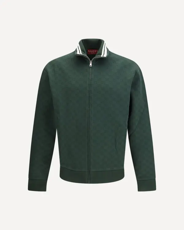 Gucci Gg Technical Jersey Zip Jacket - Green