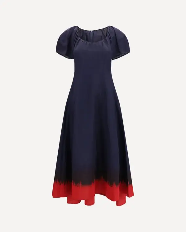Tory Burch Midi Dress With Balloon Sleeves - Blue