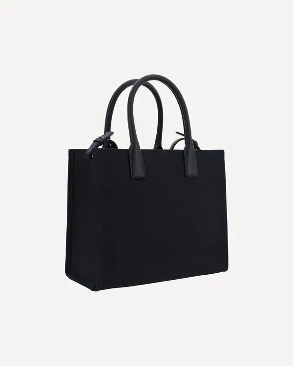 Versace Cotton Shoulder Bag With Medusa Applique