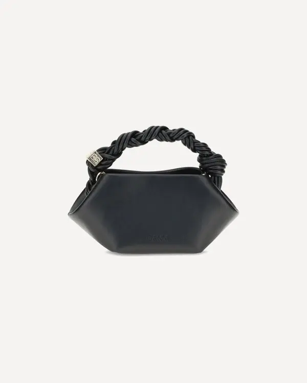 GANNI Bou Handbag In Recycled Leather - Black