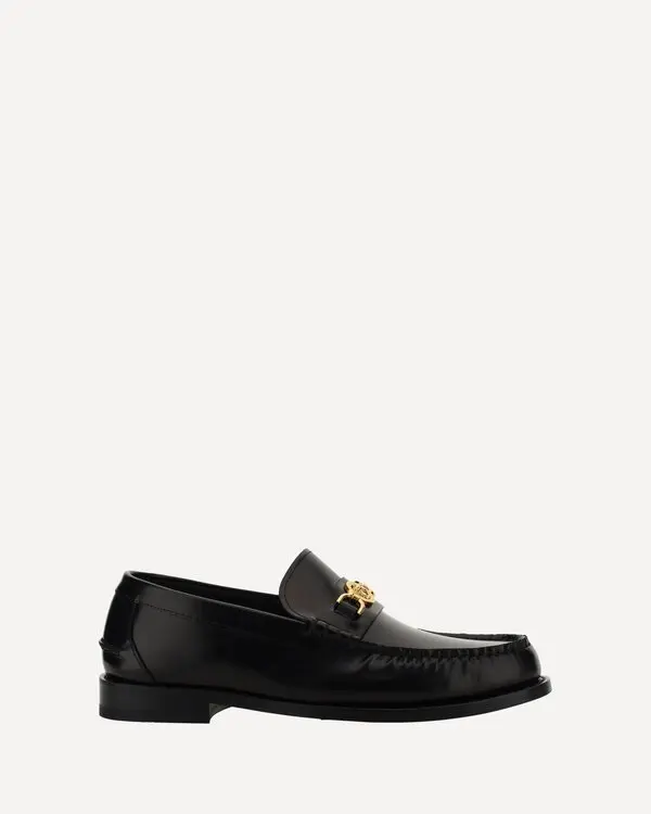 Versace Leather Loafers With Medusa Head Plaque
