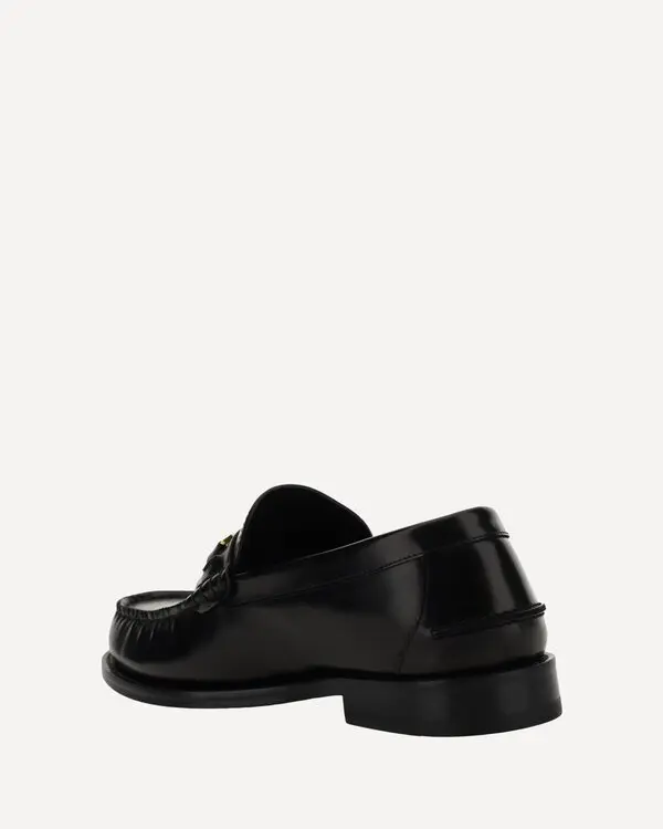 Versace Leather Loafers With Medusa Head Plaque