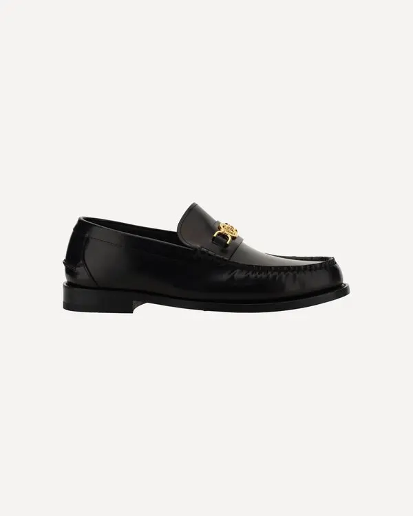 Versace Leather Loafers With Medusa Head Plaque