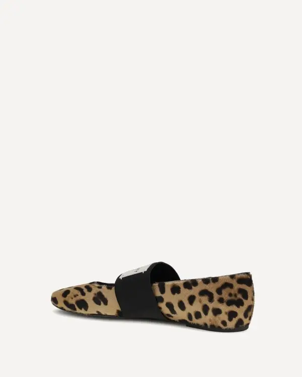 Givenchy Leopard Print Sliced Square Ballerinas