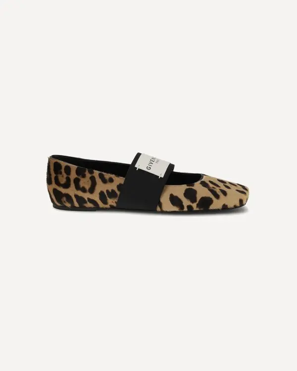 Givenchy Leopard Print Sliced Square Ballerinas