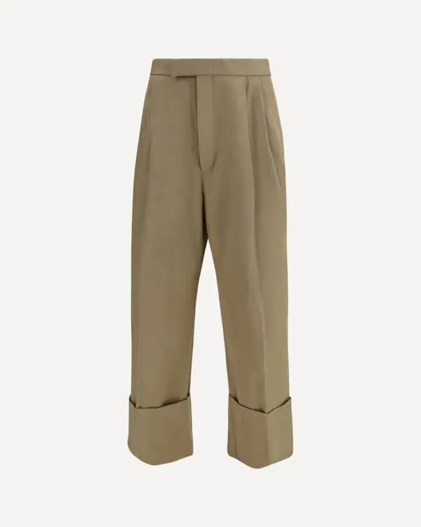 Thom Browne Cotton Gabardine Double Pleated Pants