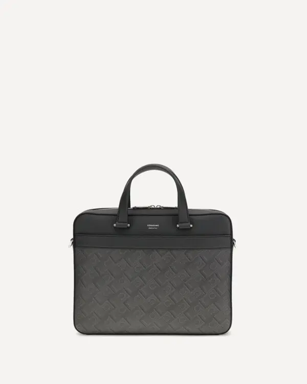 FERRAGAMO Monogram Work Bag - Grey