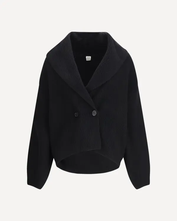 TOTEME Shawl-lapel Ribbed Wool Cardigan