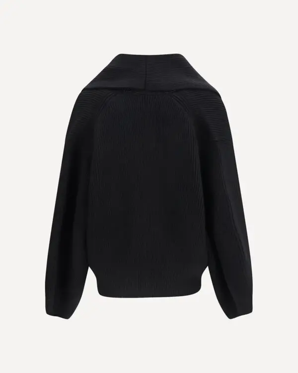 TOTEME Shawl-lapel Ribbed Wool Cardigan