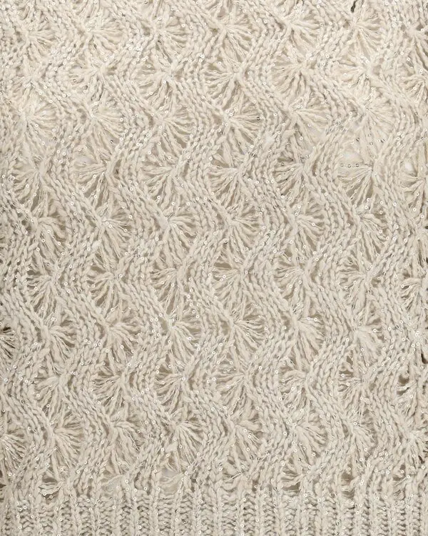 Brunello Cucinelli Open-knit Sequin Embellished Sweater - Grey