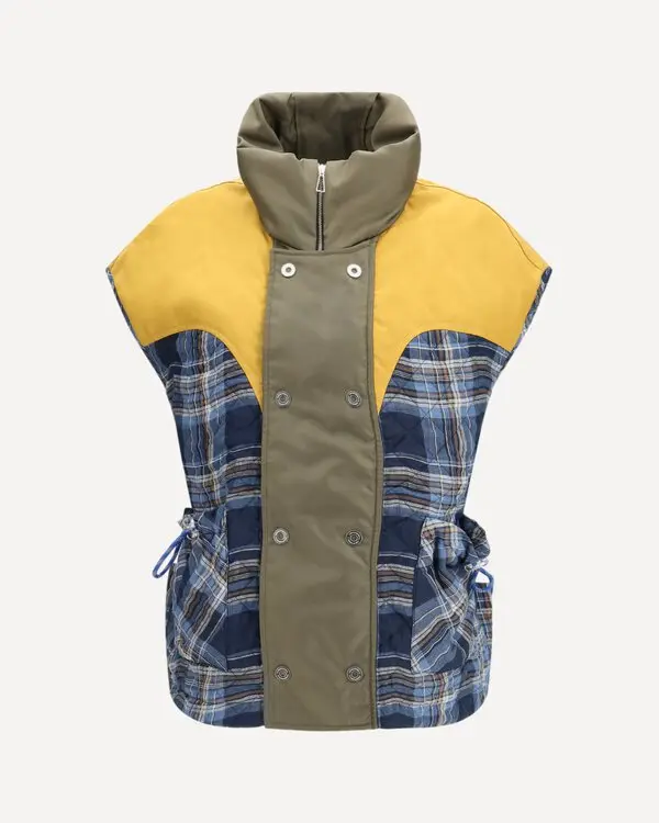 MARBELL Kate Quilted Padded Vest - Blue