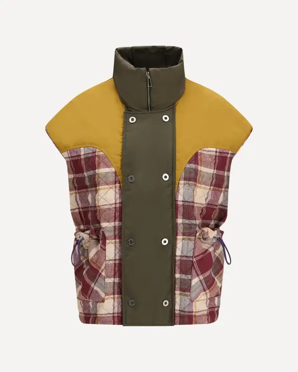 MARBELL Kate Quilted Padded Vest - Multicolour