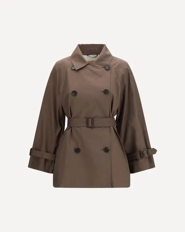 Max Mara Technical Cotton-blend Twill Trench Coat - Brown