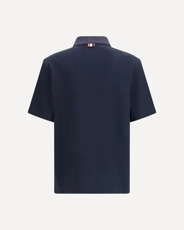 Thom Browne Short-sleeve Polo With Chest Pocket