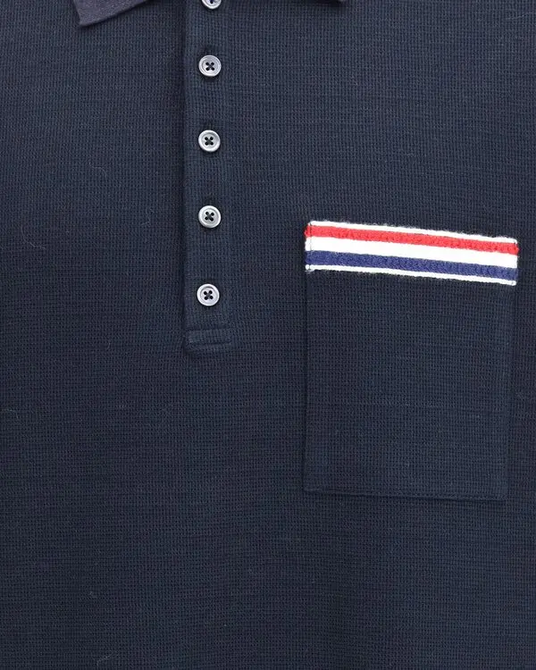 Thom Browne Short-sleeve Polo With Chest Pocket