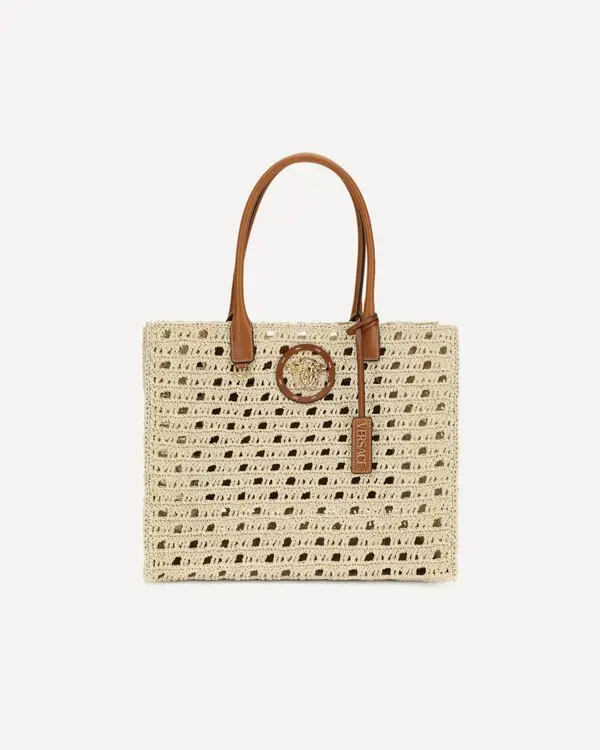 Versace Crochet Tote Bag - Beige
