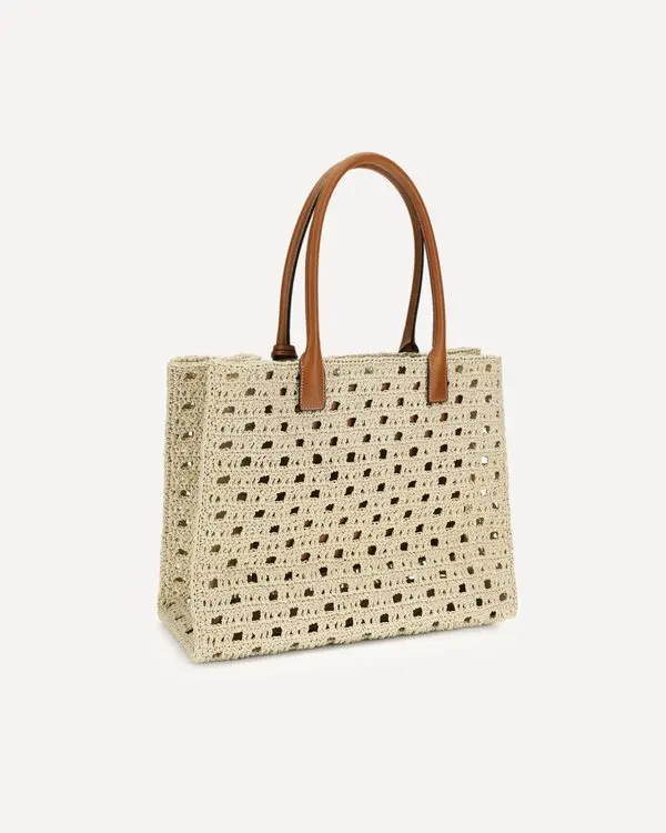 Versace Crochet Tote Bag - Beige