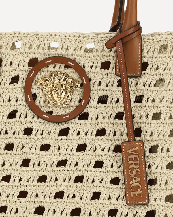 Versace Crochet Tote Bag - Beige