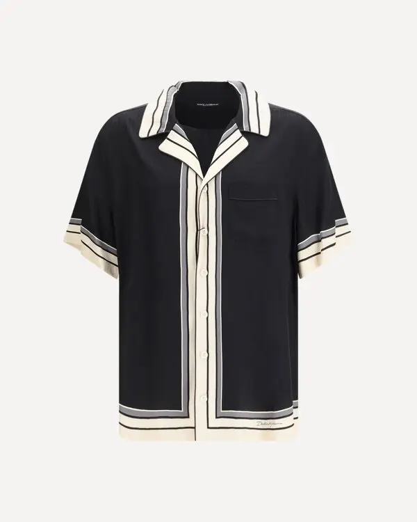 Dolce & Gabbana Hawaii Shirt With Logo And Striped Print