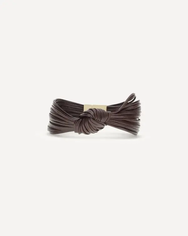 Bottega Veneta Knot Leather Bracelet - Bordeaux